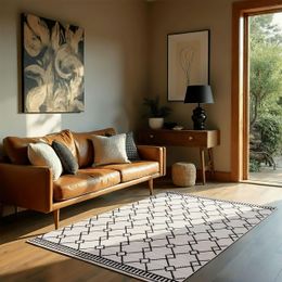 Teppich FLAIR RUGS "ALLIA DIAMOND", monochrom, B:160cm H:8mm L:230cm, Oberfl&auml;che: 100% Polyester. R&uuml;ckseite: 60% Baumwolle, 31% Polyester, 9% Synthetik, Teppiche, Teppich