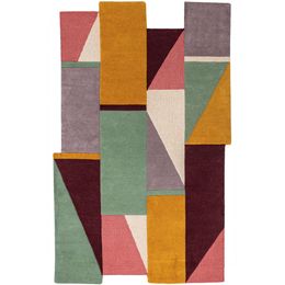 Teppich FLAIR RUGS "SHUFFLE SHAPED", pastell, mehrfarbig, B:200cm H:10mm L:290cm, Wolle, Teppiche, Teppich, Shuffle-f&ouml;rmiger Wollteppich