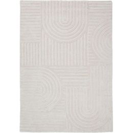 Teppich FLAIR RUGS "ZEN GARDEN", ivor, B:160cm H:14mm L:230cm, Wolle, Teppiche, Teppich, 100% Wolle, Hoch-Tief-Effekt, auch als L&auml;ufer und in Rund erh&auml;ltlich