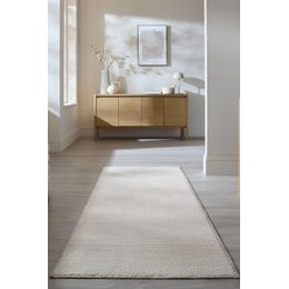 Teppich FLAIR RUGS "LINEAR WASHABLE", grau, B:78cm H:9mm L:300cm, Oberfl&auml;che: 100% Polyester. R&uuml;ckseite: 38% Jute, 27% Baumwolle, 14% Polyester, 11% Synthetik, 10% sonstige Fasern, Teppiche, Teppich