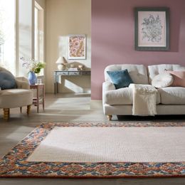 Teppich FLAIR RUGS "MYLA FLORAL FRAME", rot, B:160cm H:8mm L:230cm, Baumwolle, Wolle, Teppiche, Teppich, mit floralem Rahmen