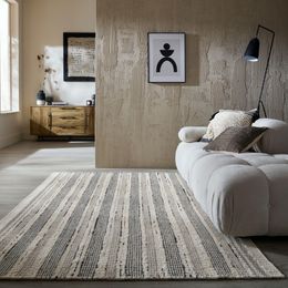 Teppich FLAIR RUGS "VEYA STRIPE", nat&uuml;rlich, B:200cm H:0mm L:300cm, Oberfl&auml;che: 59% Wolle, 25% Polyester, 16% Synthetik. R&uuml;ckseite: 59% Wolle, 25% Polyester, 16% Synthetik, Teppiche, Teppich