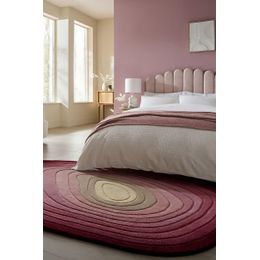 Teppich FLAIR RUGS "PUDDLE OMBRE WOOL", maulbeere, B:200cm H:11mm L:290cm, Wolle, Teppiche, Teppich, Wollteppich in Pf&uuml;tzenform