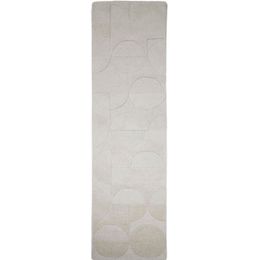 Teppich FLAIR RUGS "GIGI", ivor, B:60cm H:8mm L:230cm, Wolle, Teppiche, Teppich, aus 100% Wolle, geometrisches Design, fu&szlig;bodenheizungsgeeignet