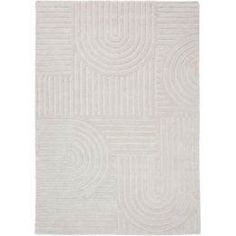 Teppich FLAIR RUGS "ZEN GARDEN", ivor, B:120cm H:14mm L:170cm, Wolle, Teppiche, Teppich, 100% Wolle, Hoch-Tief-Effekt, auch als L&auml;ufer und in Rund erh&auml;ltlich