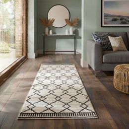 Teppich FLAIR RUGS "ALLIA DIAMOND", monochrom, B:80cm H:8mm L:230cm, Oberfl&auml;che: 100% Polyester. R&uuml;ckseite: 60% Baumwolle, 31% Polyester, 9% Synthetik, Teppiche, Teppich