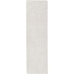 Teppich FLAIR RUGS "ZEN GARDEN", ivor, B:60cm H:14mm L:230cm, Wolle, Teppiche, Teppich, 100% Wolle, Hoch-Tief-Effekt, auch als L&auml;ufer und in Rund erh&auml;ltlich