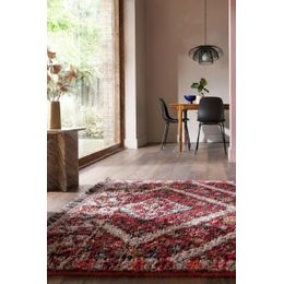 Teppich FLAIR RUGS "EMIL SHAGGY", rot, B:200cm H:30mm L:300cm, Oberfl&auml;che: 100% Polyester. R&uuml;ckseite: 45% Baumwolle, 29% Synthetik, 26% Polyester, Teppiche, Teppich