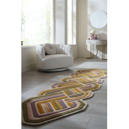 Teppich FLAIR RUGS "LATTICE SHAPED WOOL", lila, B:80cm H:6mm L:300cm, Oberfl&auml;che: 100% Wolle. R&uuml;ckseite: 100% Baumwolle, Teppiche, Teppich