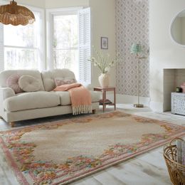 Teppich FLAIR RUGS "ELISE FLORAL WOOL", mehrfarbig, B:140cm H:8mm L:200cm, Oberfl&auml;che: 100% Wolle. R&uuml;ckseite: 100% Baumwolle, Teppiche, Teppich