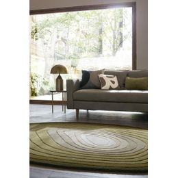 Teppich FLAIR RUGS "PUDDLE OMBRE WOOL", gr&uuml;n, B:160cm H:11mm L:230cm, Wolle, Teppiche, Teppich, Wollteppich in Pf&uuml;tzenform