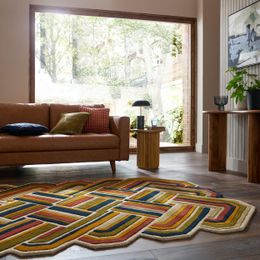 Teppich FLAIR RUGS "LATTICE SHAPED WOOL", terrakotta, B:140cm H:6mm L:200cm, Oberfl&auml;che: 100% Wolle. R&uuml;ckseite: 100% Baumwolle, Teppiche, Teppich