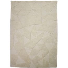 Teppich FLAIR RUGS "SHARD", nat&uuml;rlich, B:120cm H:10mm L:170cm, Wolle, Teppiche, Teppich, Hoch-Tief Effekt, Handgearbeitet