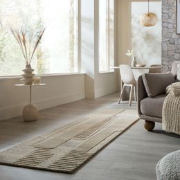 Teppich FLAIR RUGS "LIRA WOOL", nat&uuml;rlich, B:80cm H:6mm L:300cm, Oberfl&auml;che: 100% Wolle. R&uuml;ckseite: 58% Wolle, 42% Synthetik, Teppiche, Teppich