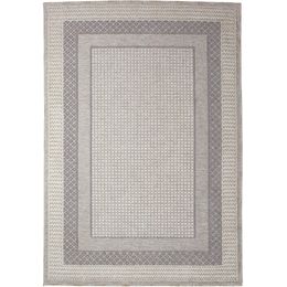 Teppich FLAIR RUGS "MODRA WASHABLE", grau, B:200cm H:9mm L:310cm, Oberfl&auml;che: 100% Polyester. R&uuml;ckseite: 38% Jute, 27% Baumwolle, 14% Polyester, 11% Synthetik, 10% sonstige Fasern, Teppiche, Teppich