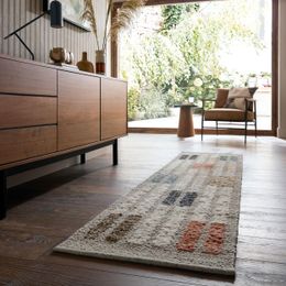 Teppich FLAIR RUGS "ALDER BOUCLE BLOCKS", mehrfarbig, B:80cm H:0mm L:300cm, Oberfl&auml;che: 58% Wolle, 42% Synthetik. R&uuml;ckseite: 58% Wolle, 42% Polyester, Teppiche, Teppich
