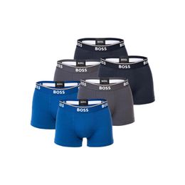 Boxershorts BOSS "Boxershort Trunk 3P Power 6er Pack", Herren, Gr. XL, blau, Obermaterial: 95% Baumwolle CO. 5% Elasthan EL., Unterhosen