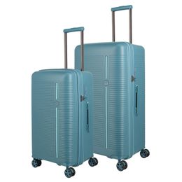 Trolleyset Travelite "ROOMER Trunk 2-teilig", blau (aqua), Polypropylen, unifarben, Koffer-Sets, Volumenerweiterung &ndash; ideal f&uuml;r Hand- und Aufgabegep&auml;ck