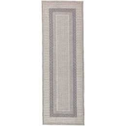 Teppich FLAIR RUGS "MODRA WASHABLE", grau, B:78cm H:9mm L:230cm, Oberfl&auml;che: 100% Polyester. R&uuml;ckseite: 38% Jute, 27% Baumwolle, 14% Polyester, 11% Synthetik, 10% sonstige Fasern, Teppiche, Teppich
