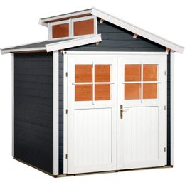 Gartenhaus Weka "226 Gr.1, 21 mm", grau (anthrazit), Fu&szlig;boden im Gartenhaus, ohne R&uuml;ck- und Seitenwand, ohne Dacheindeckung, Massivholz, Gartenh&auml;user, Gartenhaus