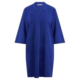 Peter Hahn - Kleid mit V-Ausschnitt, blau, Gr. 46 / L