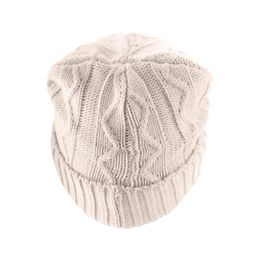 Beanie MSTRDS "MSTRDS Unisex Beanie Cable Flap", Herren, Gr. onesize, wei&szlig;, Kunstfaser, M&uuml;tzen Beanie