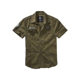 Langarmhemd Brandit "Brandit Herren Luis Vintage Shirt Short Sleeve", Herren, Gr. 4XL, US-Gr&ouml;&szlig;en, olive, 100% Baumwolle, normal, Hemden