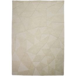 Teppich FLAIR RUGS "SHARD", nat&uuml;rlich, B:160cm H:10mm L:230cm, Wolle, Teppiche, Teppich, Hoch-Tief Effekt, Handgearbeitet