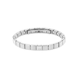 Armband Calvin Klein "Schmuck Edelstahl Armschmuck Gliederkette SQUARES", silber (edelstahlfarben), Armb&auml;nder, Herren, 19,5cm, Edelstahl, Armband