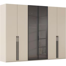 Dreht&uuml;renschrank Rauch "Schrank Garderobe SKAT SHINE Breiten 151/201/251/301cm, H&ouml;he 223/235cm", beige (champagner), B:301cm H:235cm T:63cm, Glas, Holzwerkstoff, Schr&auml;nke, Dreht&uuml;renschrank, edle Schrankfront mittig hochwertige Glasrahment&uuml;ren MADE IN GERMANY