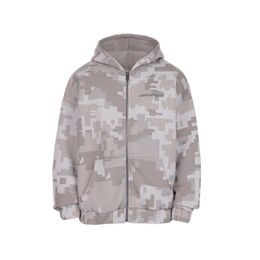 Sweatjacke DROPSIZE "Dropsize CAMO ZIPPER", Damen, Gr. L, camo grau, 70% Baumwolle, 30% Polyester, Sweatjacken Sweatjacke