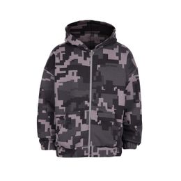 Sweatjacke DROPSIZE "Dropsize CAMO ZIPPER", Damen, Gr. M, schwarz camo, 70% Baumwolle, 30% Polyester, Sweatjacken Sweatjacke