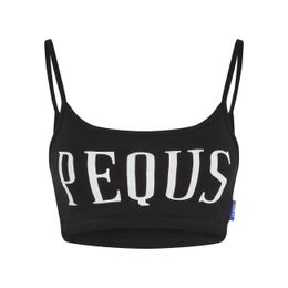 Sport-BH PEQUS "PEQUS PEQUS Logo Bra Top", Damen, Gr. M, Cup 0, schwarz, 95% Baumwolle, 5% Elasthan, BHs Sport-BH