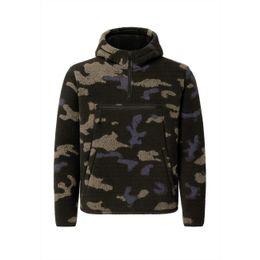 Anorak Brandit "Brandit Herren Teddyfleece Worker Pullover", Herren, Gr. XL, schwarzcamo, 100% Polyester, unifarben, normal, ohne Ausschnitt, Jacken