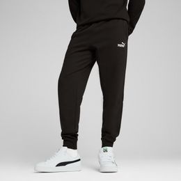 Trainingshose Puma "ESS NO. 1 LOGO SWEATPANTS FL CL", Herren, Gr. M, N-Gr, schwarz (Puma schwarz), Fleece, Obermaterial: 66% Baumwolle, 34% Polyester, unifarben, regular fit normal, Hosen Trainingshose, mit Eingrifftaschen, elastischer Bund mit Kordelzug