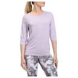 T-Shirt Energetics "DA.-SHIRT JEWEL 3/4 SHORT SLEEVE W", Damen, Gr. S, melange, lila, lila, Jersey, Obermaterial: 90% Polyamid, 10% Elasthan, Rundhals, Shirts T-Shirt, Loose Fit, Kurzarm, f&uuml;r intensives Workout, Rundhalsausschnitt