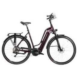 E-Bike KROSS "Trans Hybrid Prestige 630 28 Zoll lila - Shimano Mittelmotor" Gr. 48, lila (lila, schwarz), Elektrofahrr&auml;der, Damen, 48cm, 28 Zoll (71,12cm), SHIMANO 36 V/250 W DU-E6110, Mittelmotor
