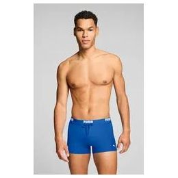 Badehose Puma "Puma SWIM MEN LOGO TRUNKS", Herren, Gr. XL, N-Gr, ultra blau, Web, Obermaterial: 80% Polyamid, 20% Elasthan, Badehosen Badehose, elastischer Logobund mit integriertem Kordelzug