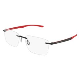 Porsche Design P8774 Brille Herren | Fassung: Randlos, Geometrisch, Schwarz Rot