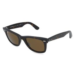Ray-Ban RB2140 WAYFARER | Unisex-Sonnenbrille | Fassung: Vollrand, Quadratisch, Acetat, Havanna | Glasfarbe: Braun Verlaufend