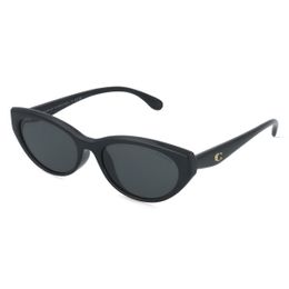 Coach HC8456D CDP42 | Damen-Sonnenbrille | Fassung: Vollrand, Quadratisch, Kunststoff, Schwarz | Glasfarbe: Grau