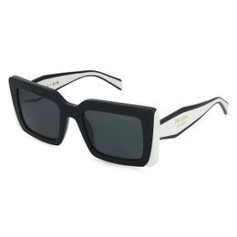 Prada PR D01S | Damen-Sonnenbrille | Fassung: Vollrand, Eckig, Acetat, Schwarz | Glasfarbe: Grau