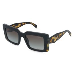 Prada PR D01S | Damen-Sonnenbrille | Fassung: Vollrand, Eckig, Acetat, Schwarz Havanna | Glasfarbe: Grau Verlaufend
