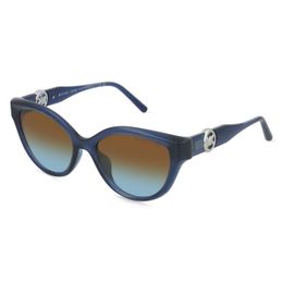 Michael Kors MK2271U NAGOYA | Damen-Sonnenbrille | Fassung: Vollrand, Cat Eye, Kunststoff, Blau Dunkel | Glasfarbe: Braun Verlaufend