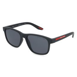 Prada PS 06YS | Herren-Sonnenbrille | Fassung: Vollrand, Quadratisch, Kunststoff, Schwarz Gummiert | Glasfarbe: Grau