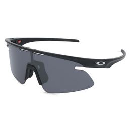 Oakley OO9527D RSLV LITE | Unisex-Sonnenbrille | Fassung: Halbrand, Eckig, Kunststoff, Schwarz Matt | Glasfarbe: Grau Verlaufend