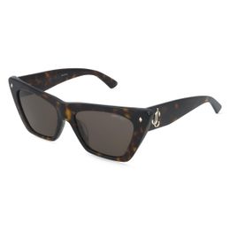 Jimmy Choo JC5062U | Damen-Sonnenbrille | Fassung: Vollrand, Cat Eye, Acetat, Havanna | Glasfarbe: Braun