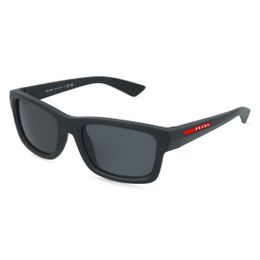 Prada Linea Rossa PS B10S | Herren-Sonnenbrille | Fassung: Vollrand, Geometrisch, Kunststoff, Schwarz Matt | Glasfarbe: Grau