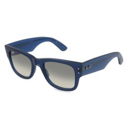 Ray-Ban RB0840SMEGA WAYFARER | Unisex-Sonnenbrille | Fassung: Vollrand, Quadratisch, Kunststoff, Blau Transparent | Glasfarbe: Grau Verlaufend