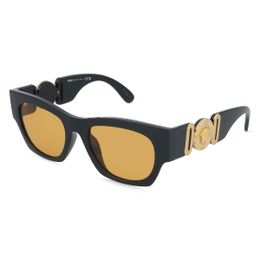 Versace VE4479U | Herren-Sonnenbrille | Fassung: Vollrand, Quadratisch, Kunststoff, Schwarz | Glasfarbe: Orange